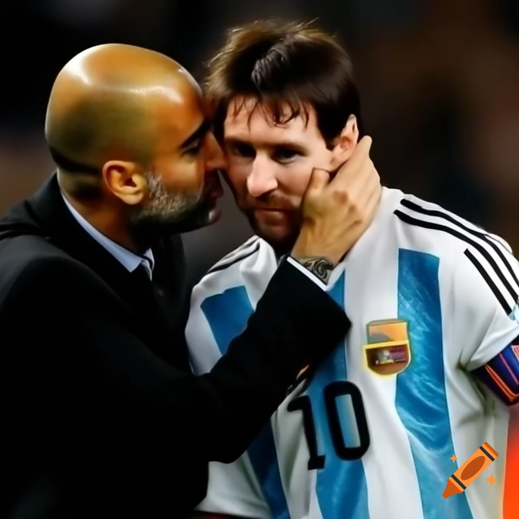 Candid moment of pep guardiola and lionel messi showcasing their bond ...
