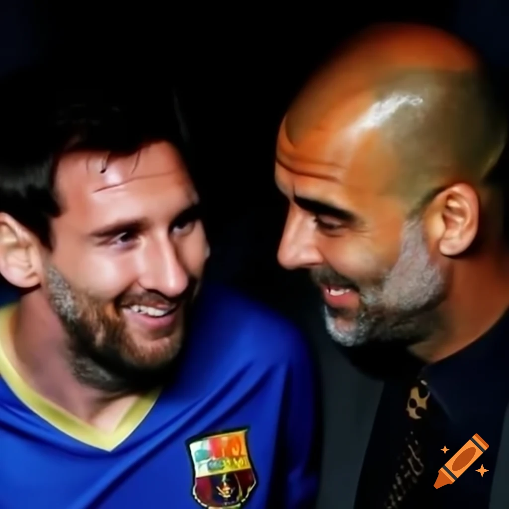 Candid moment of pep guardiola and lionel messi showcasing their bond ...