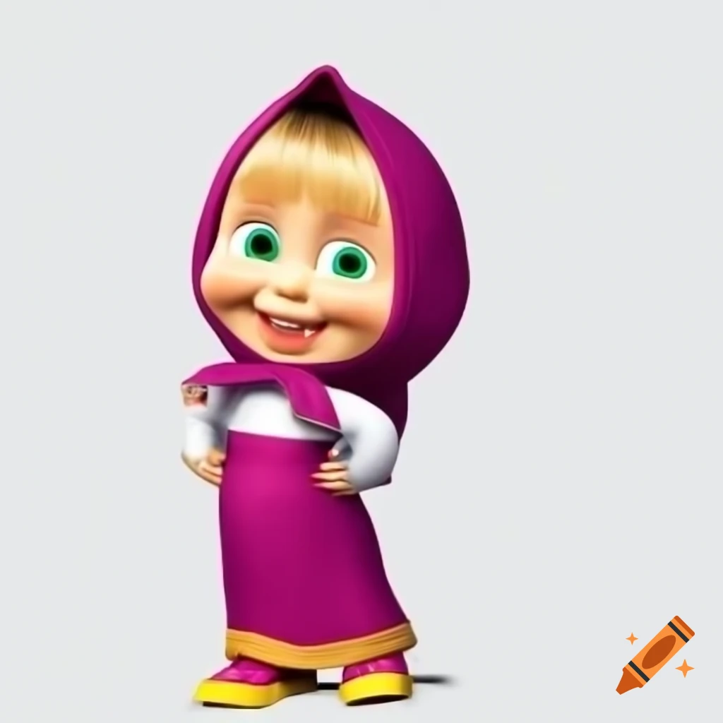 Cartoon character Masha from Masha and the Bear on Craiyon