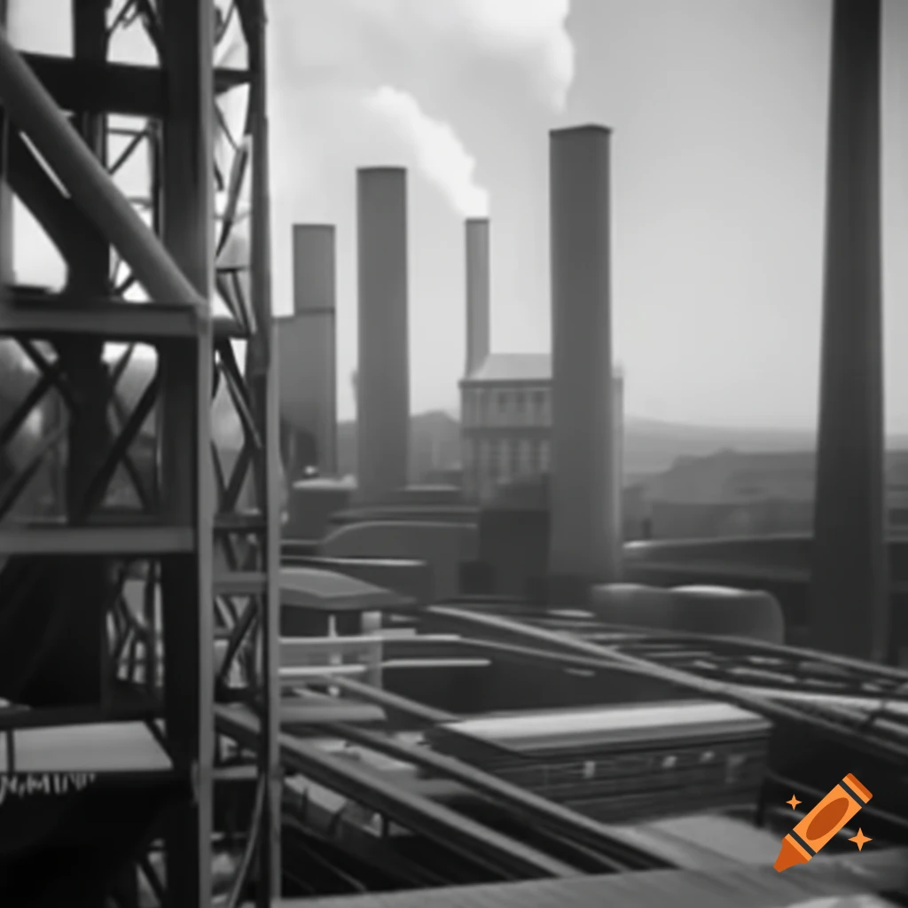 Scene illustrating 1920s industrialization and urbanization in the ...