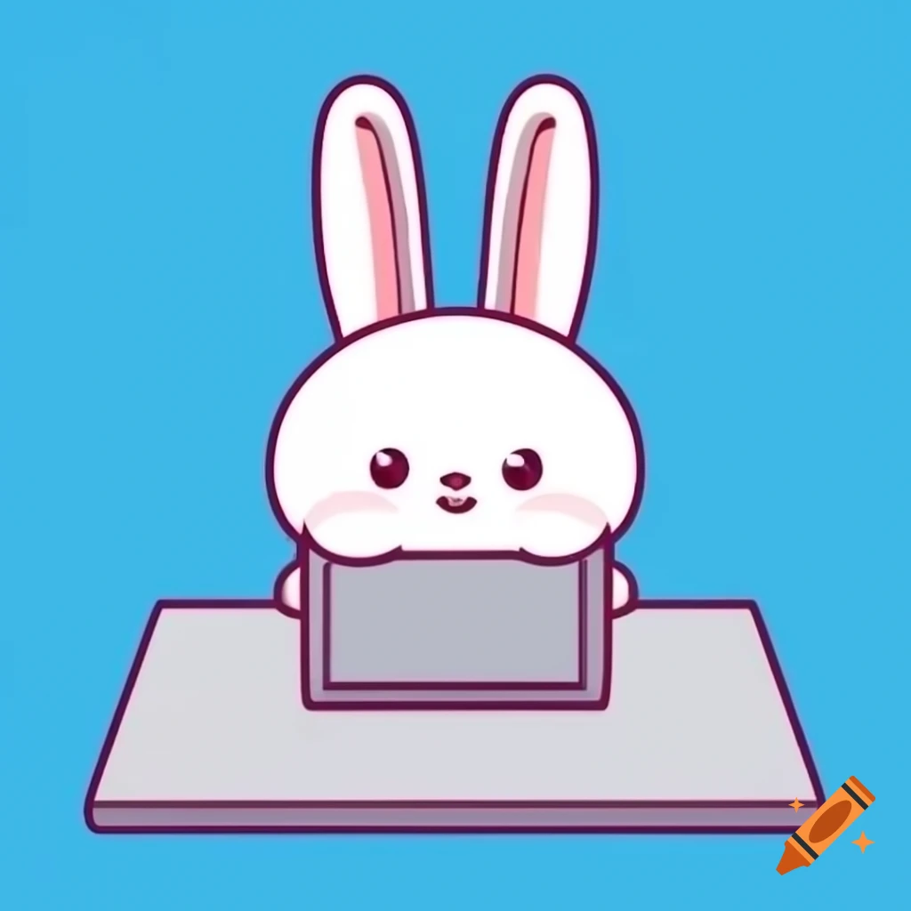 Adorable bunny rabbit working on computer programming on Craiyon