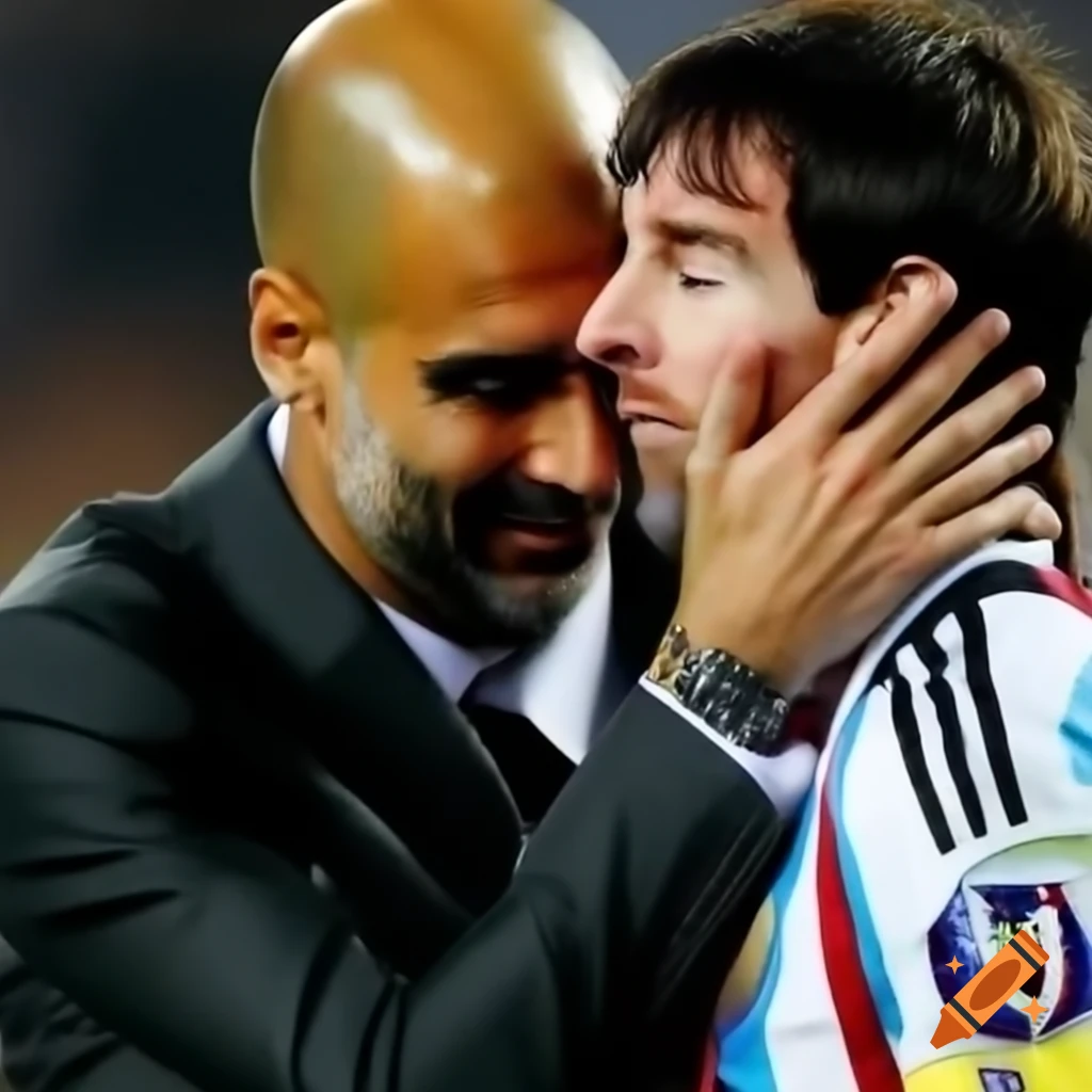 Candid moment of pep guardiola and lionel messi showcasing their bond ...