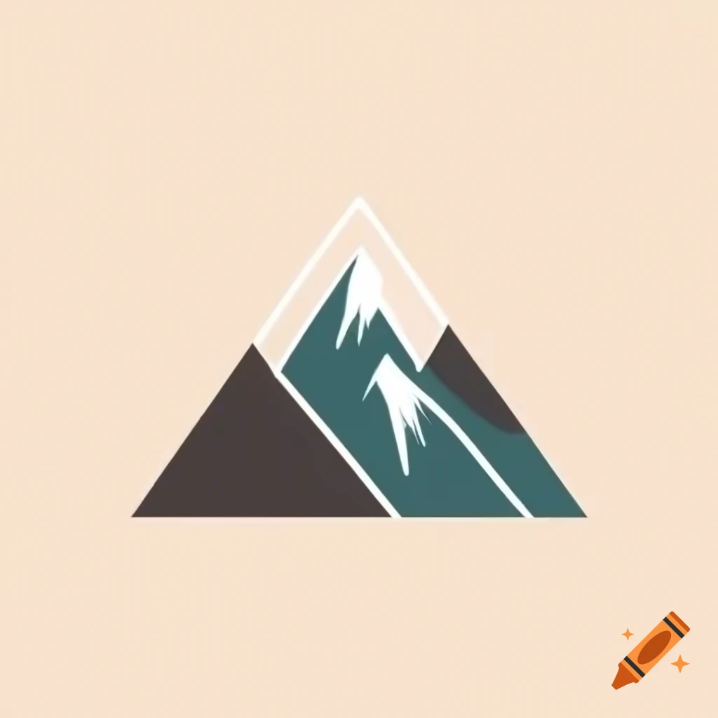 Simple drawing of a mountain peak using basic triangles, logo design on ...