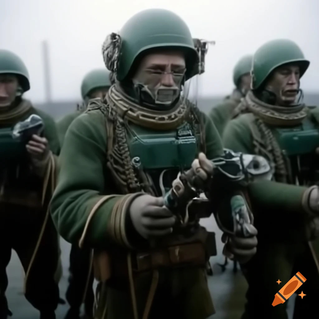 Soviet soldiers training with experimental robot exoskeletons in 1985 ...