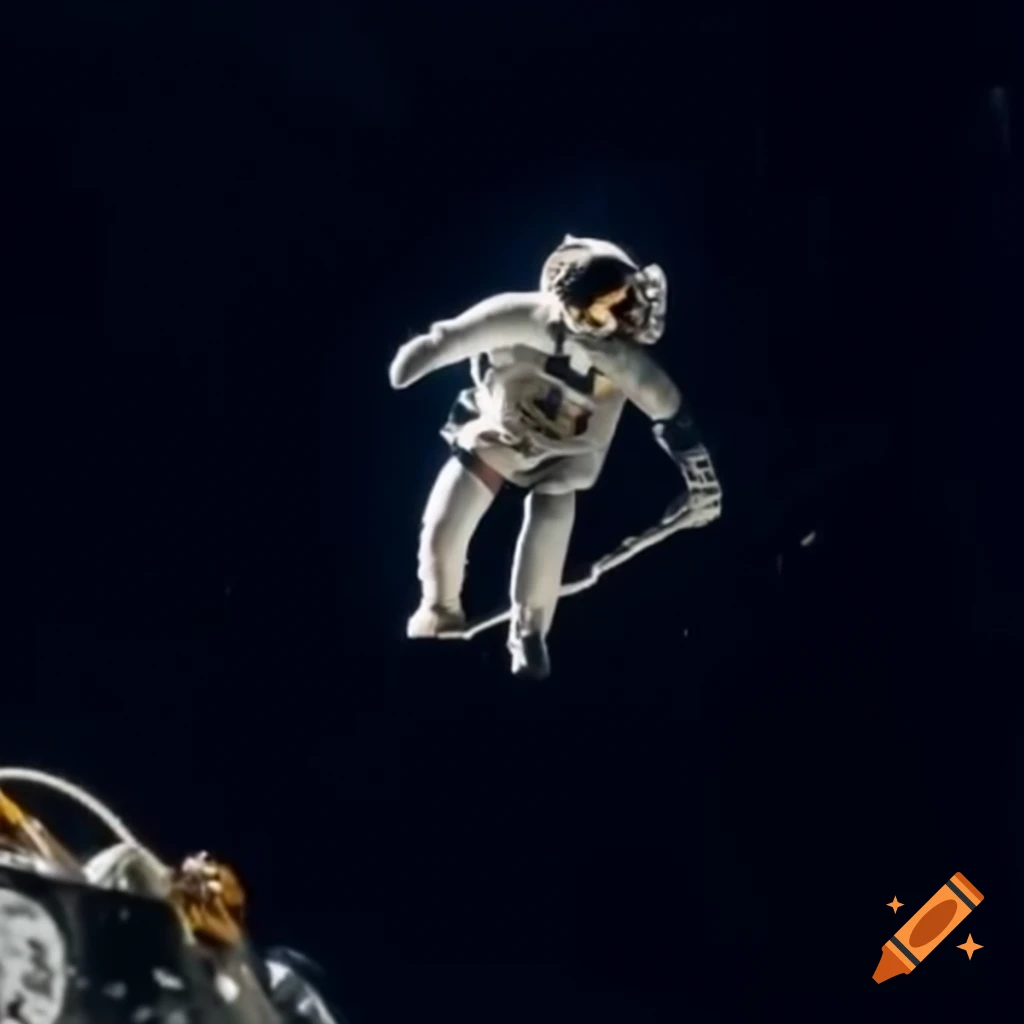Astronaut floating in space with snapped tether on Craiyon