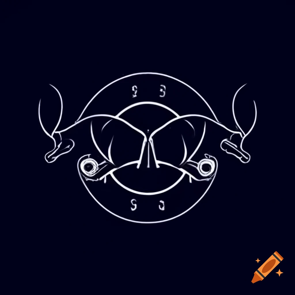 Line drawing combining Gemini and Taurus zodiac signs on Craiyon