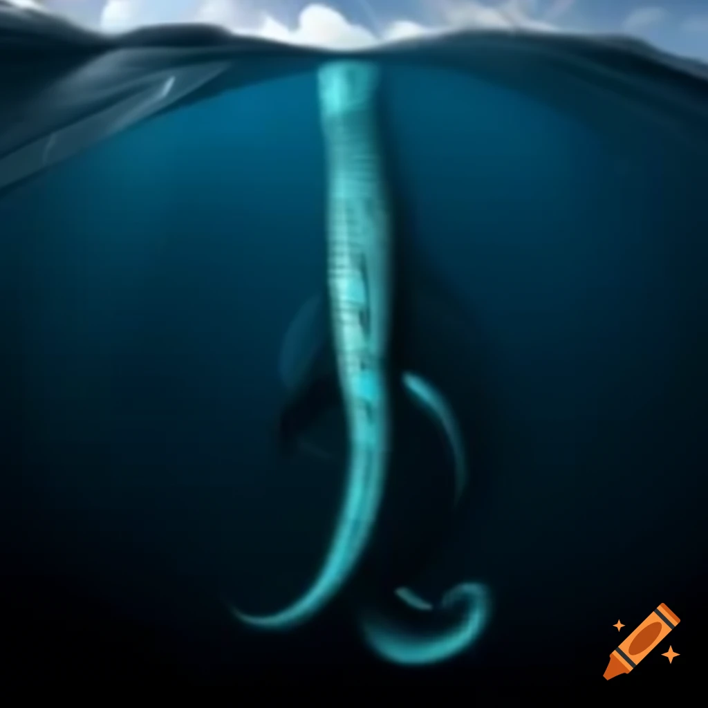 Abyssal leviathan, an immense ancient sea creature from deep ocean on ...