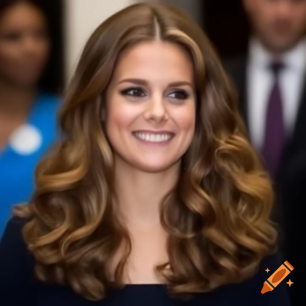Princess Madeleine with short curly perm hairstyle on Craiyon