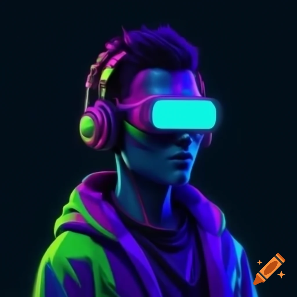 Dynamic and energetic avatar for gaming channel, modern futuristic ...