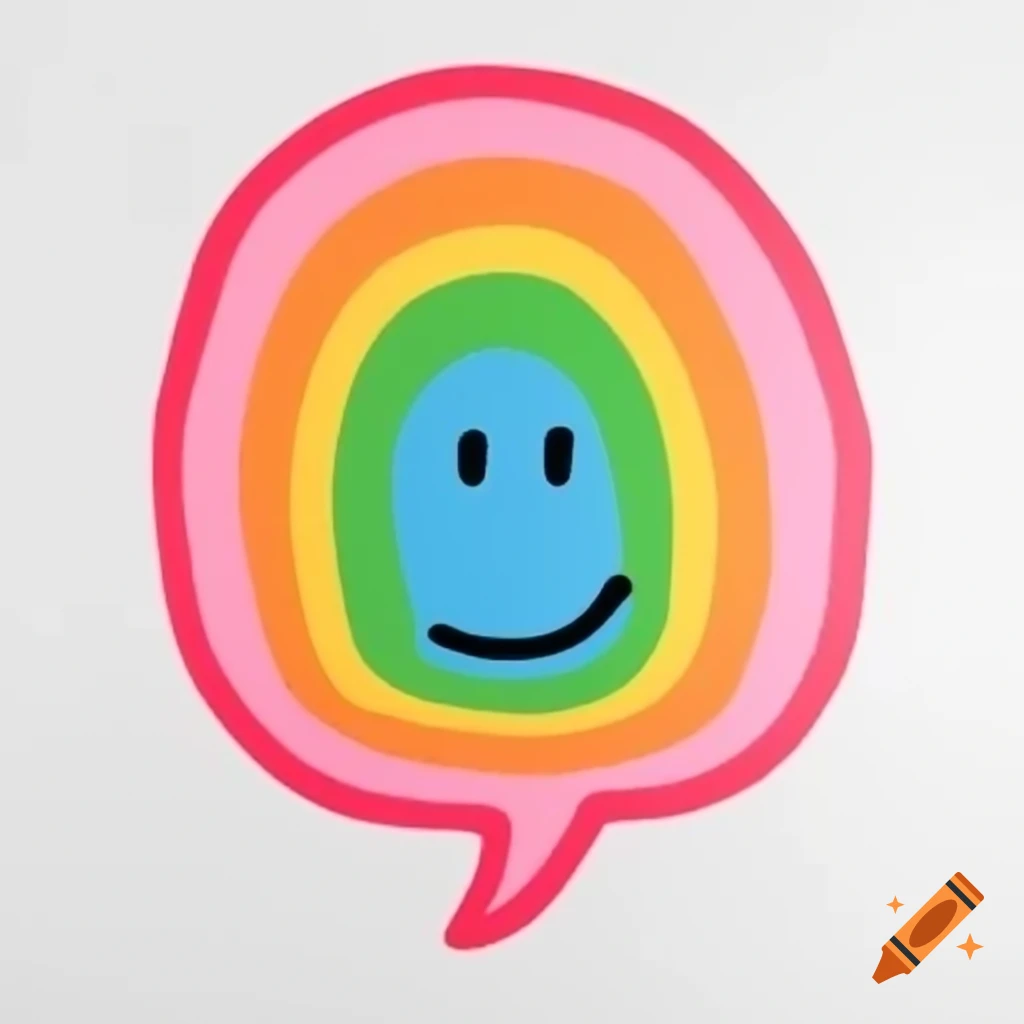 Colorful happy face artwork by Keith Haring with warped rainbow colors ...