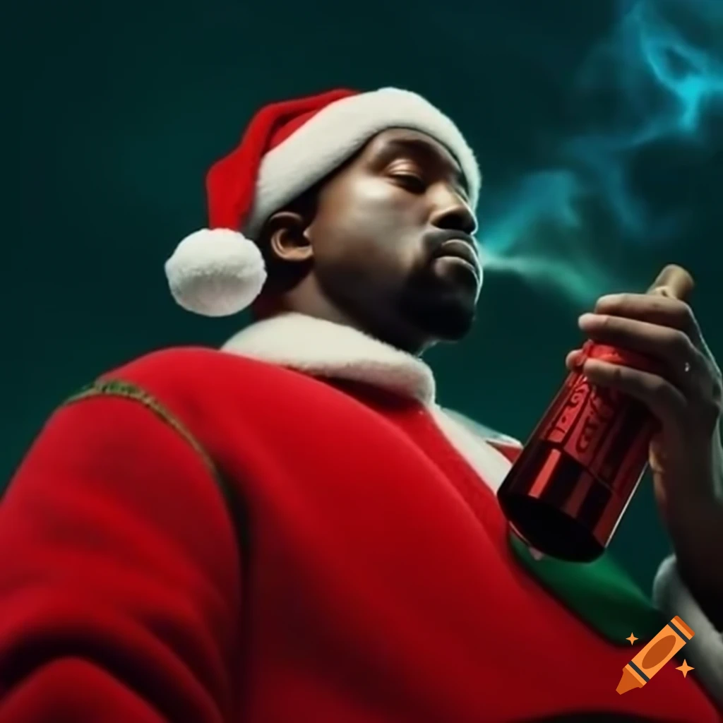Kanye West in Santa costume with nitrous oxide, artistic expression on ...