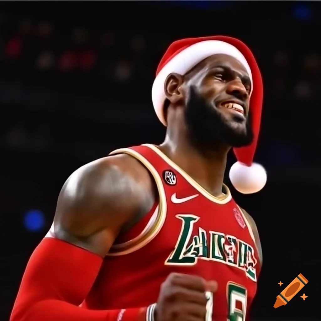 Lebron james dressed as santa claus on Craiyon