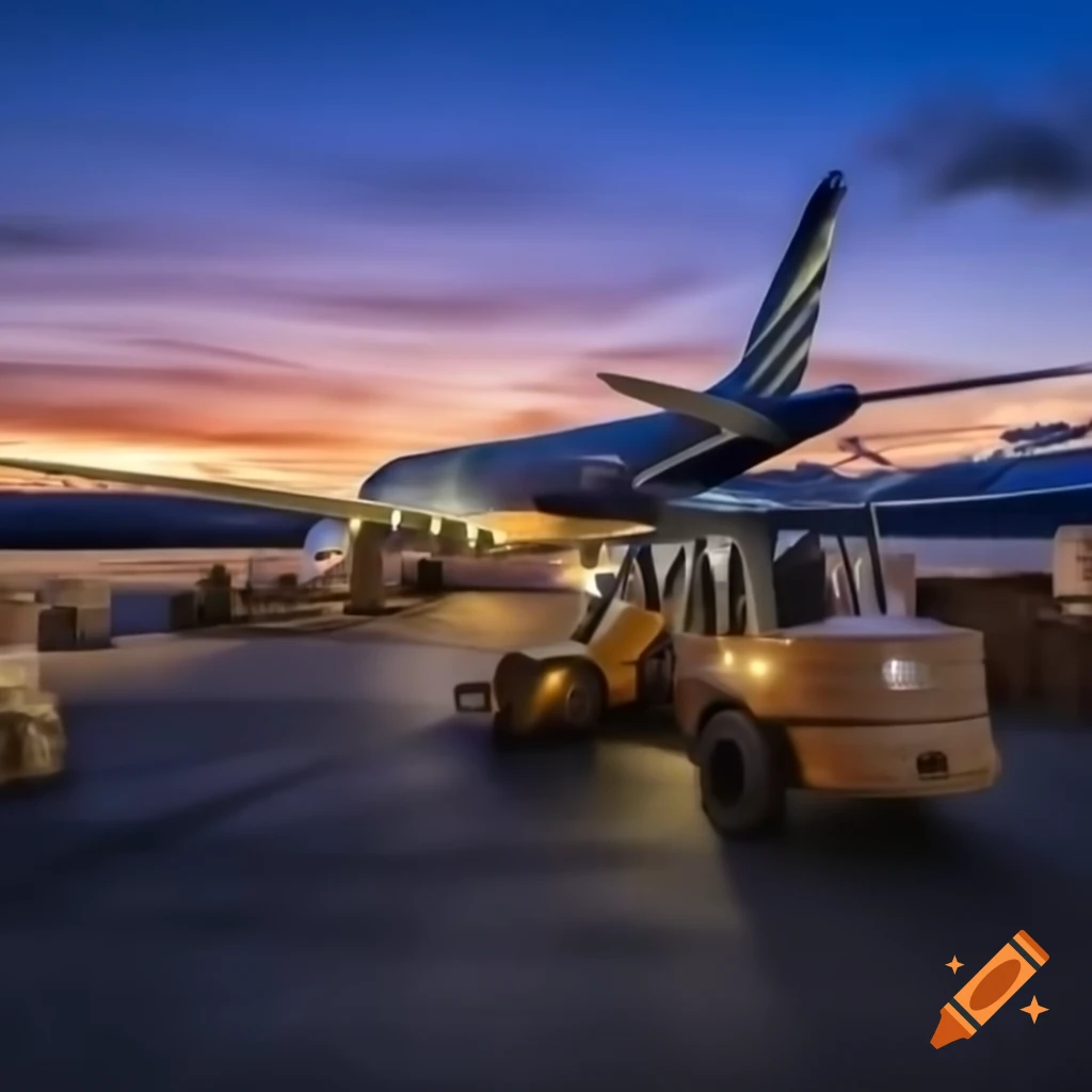 Festive warehouse scene with people celebrating and forklifts on Craiyon