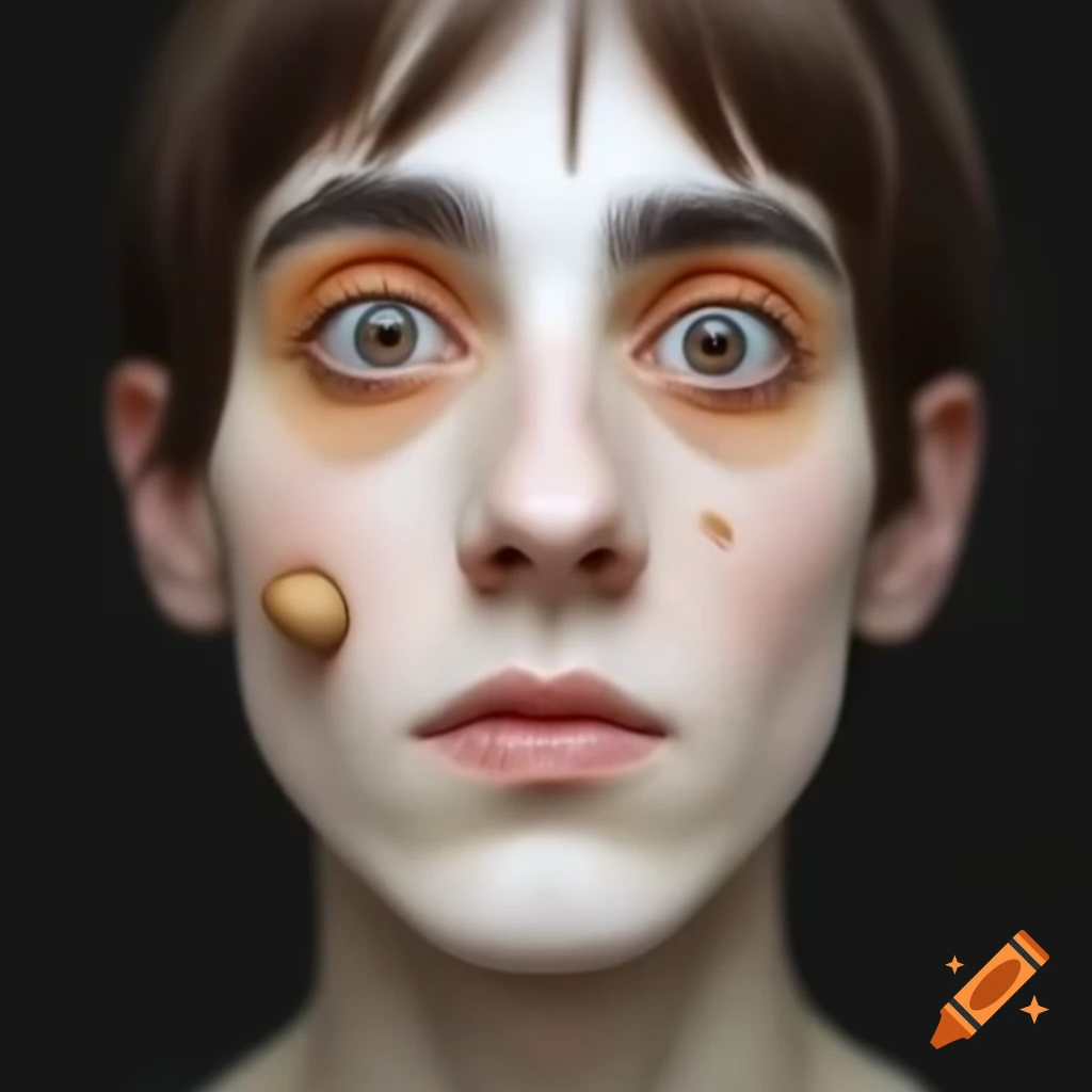 Portrait of a Jewish male with brown almond-shaped eyes and dark brown ...