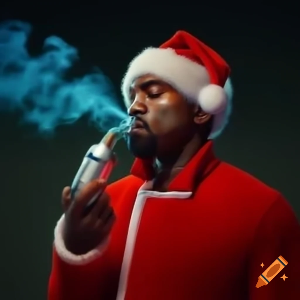 Kanye west in santa costume with nitrous oxide, artistic expression on ...