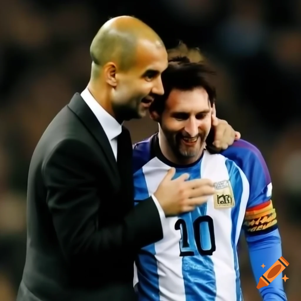 Pep guardiola and lionel messi portrayed with close camaraderie in 2009 ...