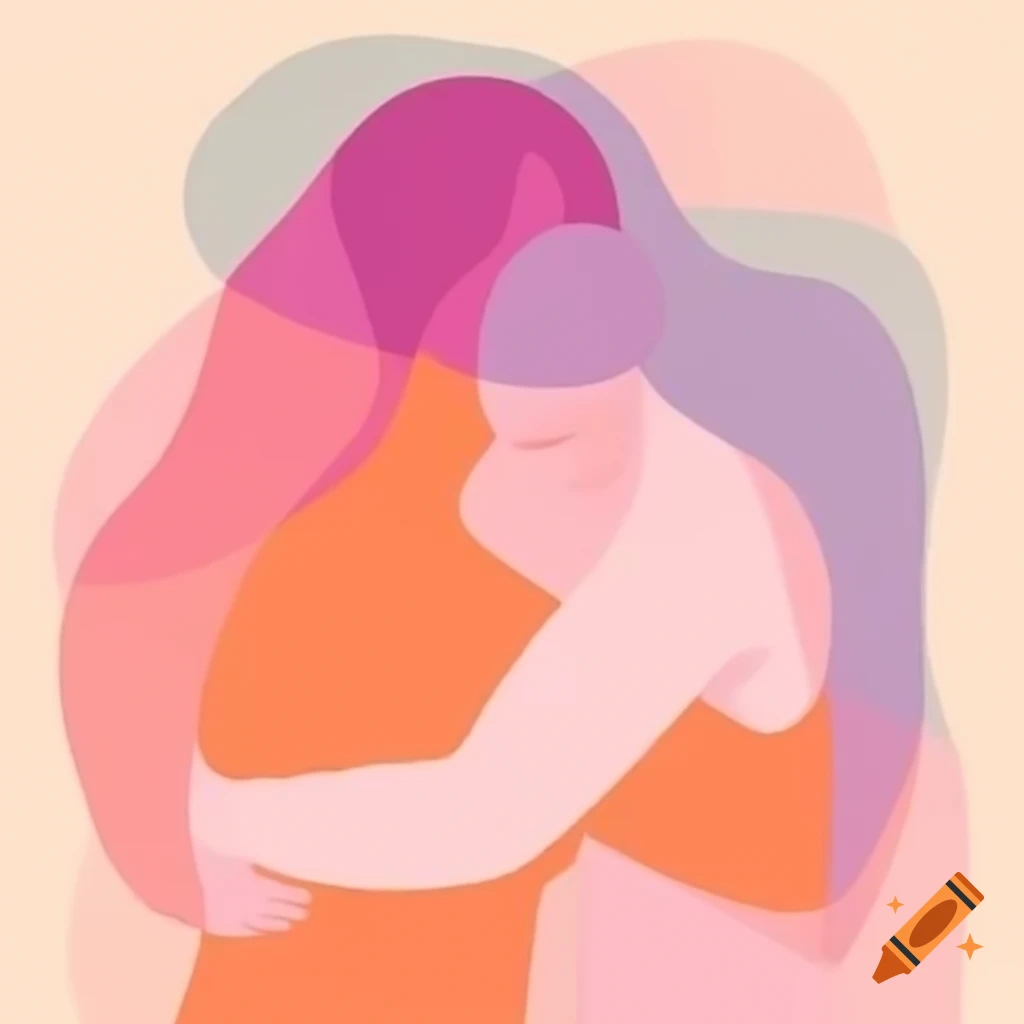 Abstract close-up depiction of two arms embracing, symbolizing warmth ...