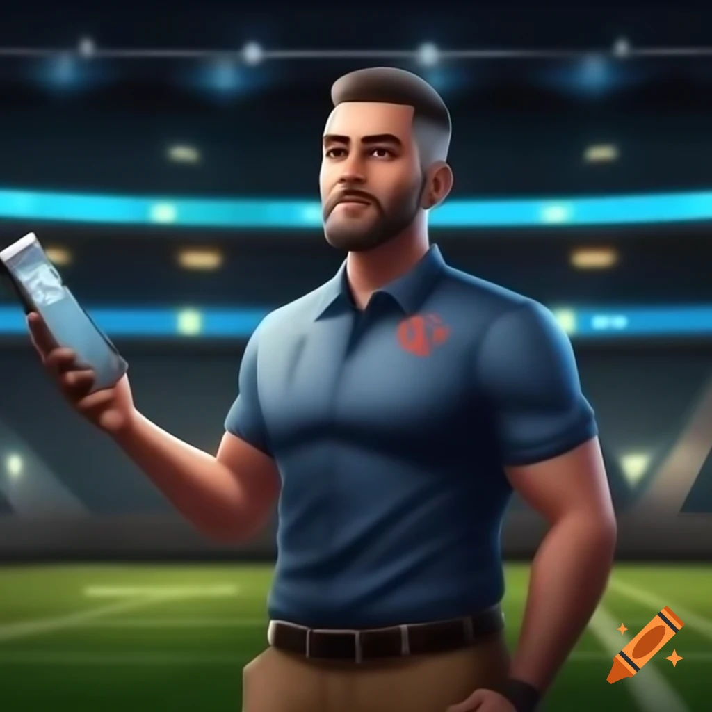 Professional marketing manager character in sports industry with ...