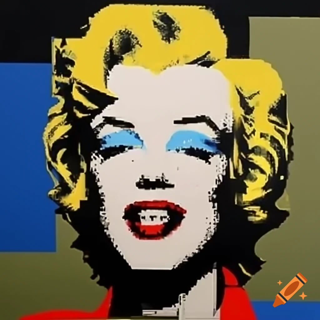 Andy Warhol style pixel art of Marilyn Monroe on Craiyon