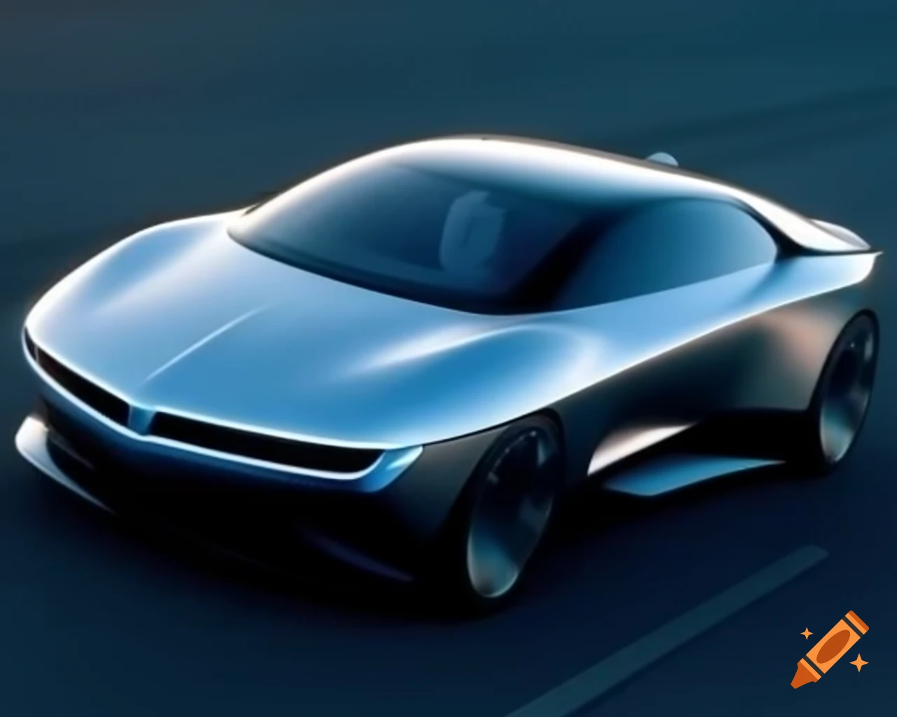 Futuristic sedan car with angular design on Craiyon