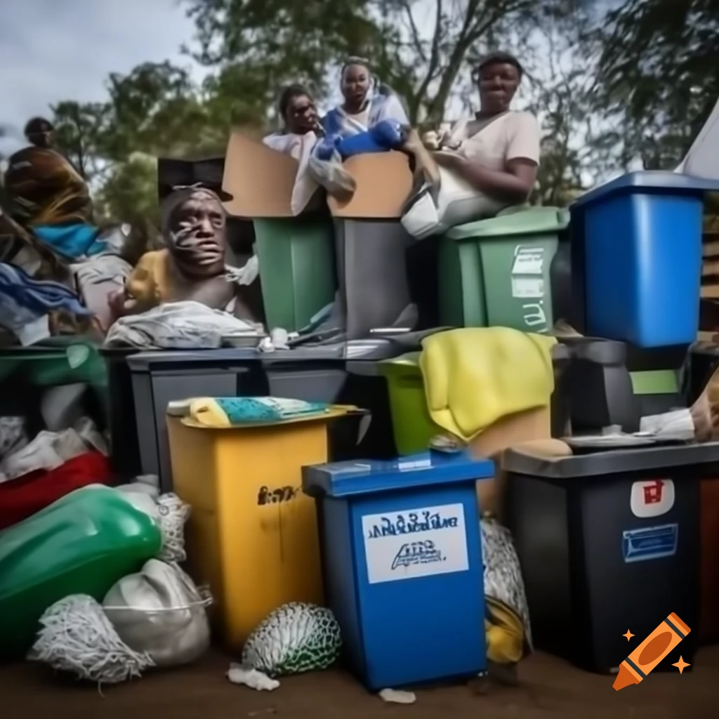 Waste collection and sorting process description on Craiyon