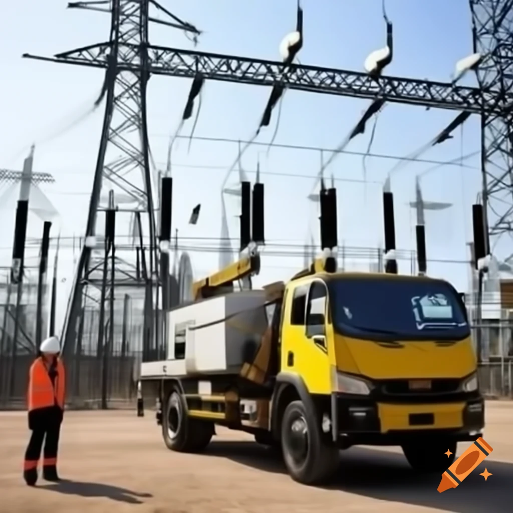 Asian electrical engineers discussing on high-voltage power system ...