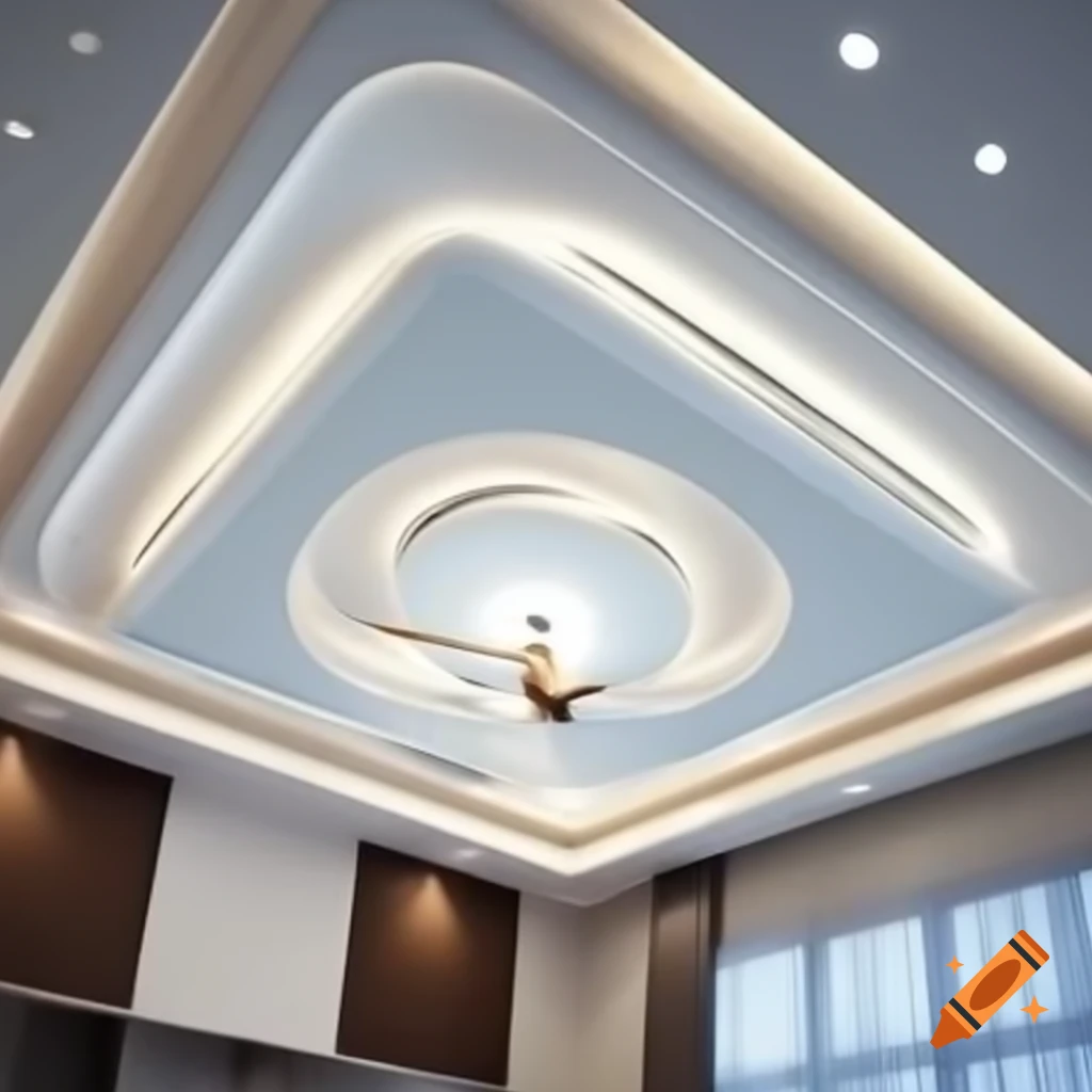 Modern pop ceiling designs showcasing blend of form and function on Craiyon