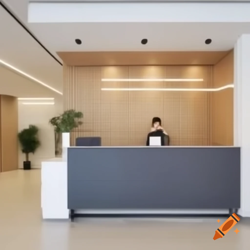 Reception area design in a compact 10-15 square meters space on Craiyon