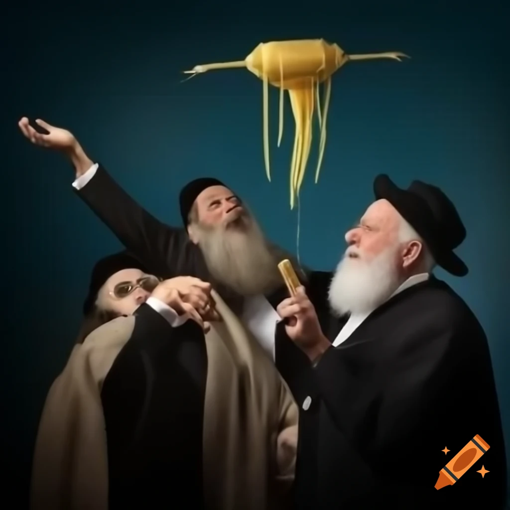 Pastafarian Jewish kippah featuring Flying Spaghetti Monster design on ...