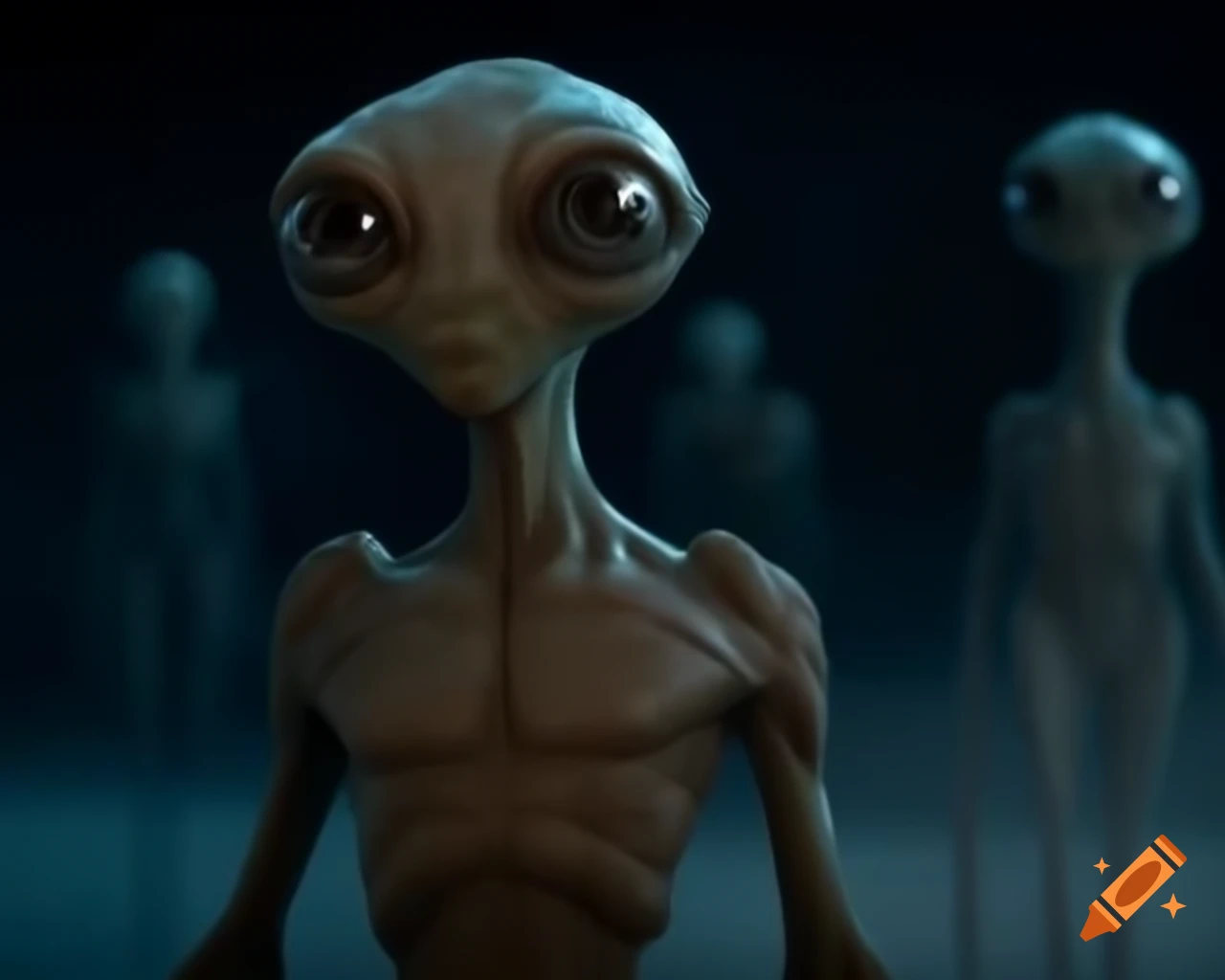 Celestial alien movie star with captivating gaze and heroic physique on ...