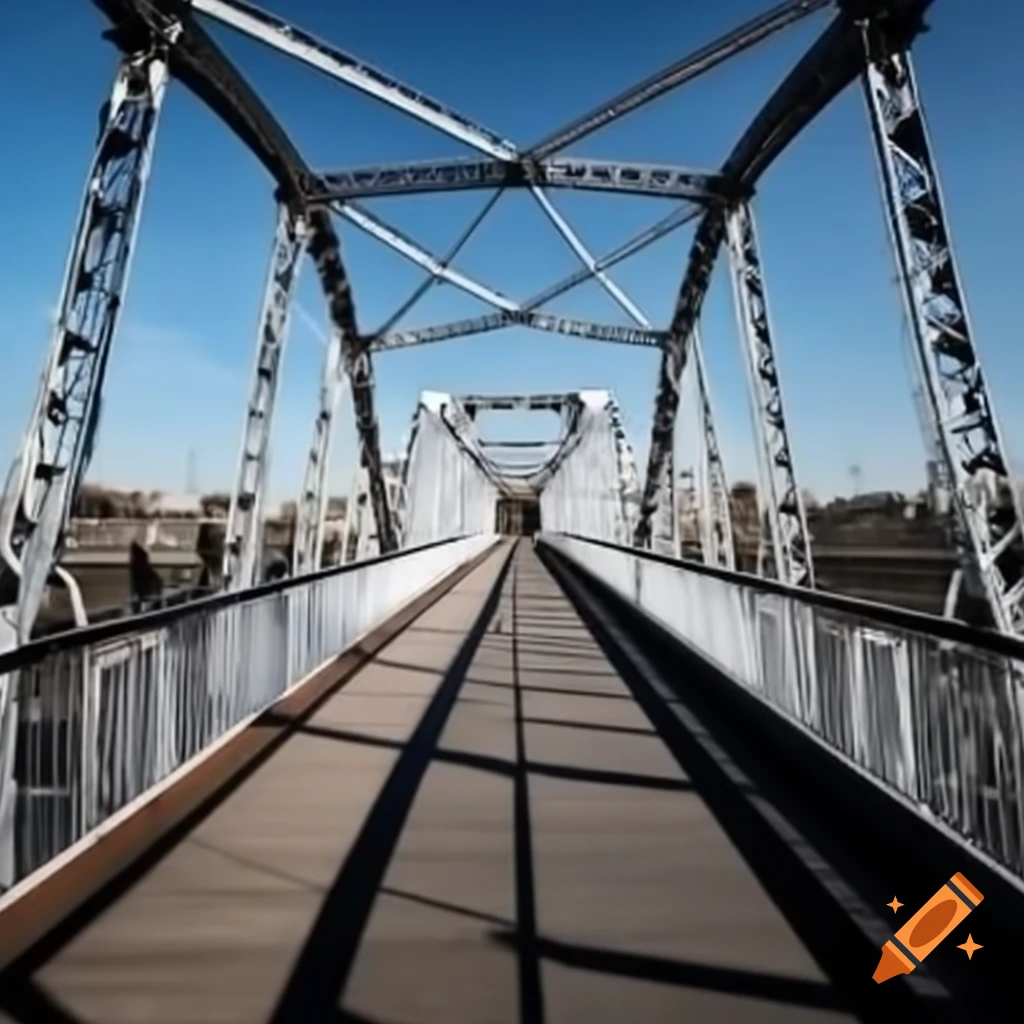 Pedestrian bridge inspired by Louis Kahn's architectural designs on Craiyon