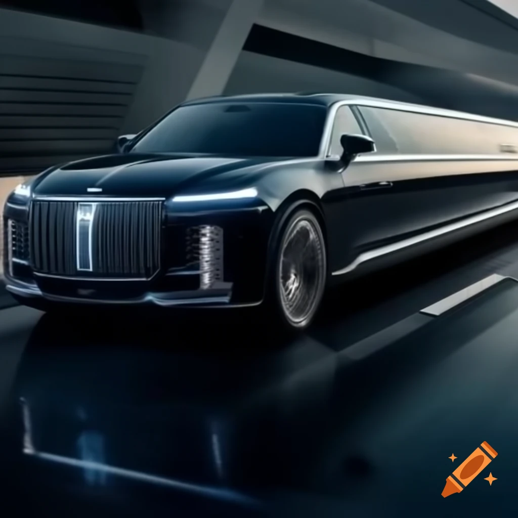 Futuristic angular design of a 2022 luxury limousine on Craiyon