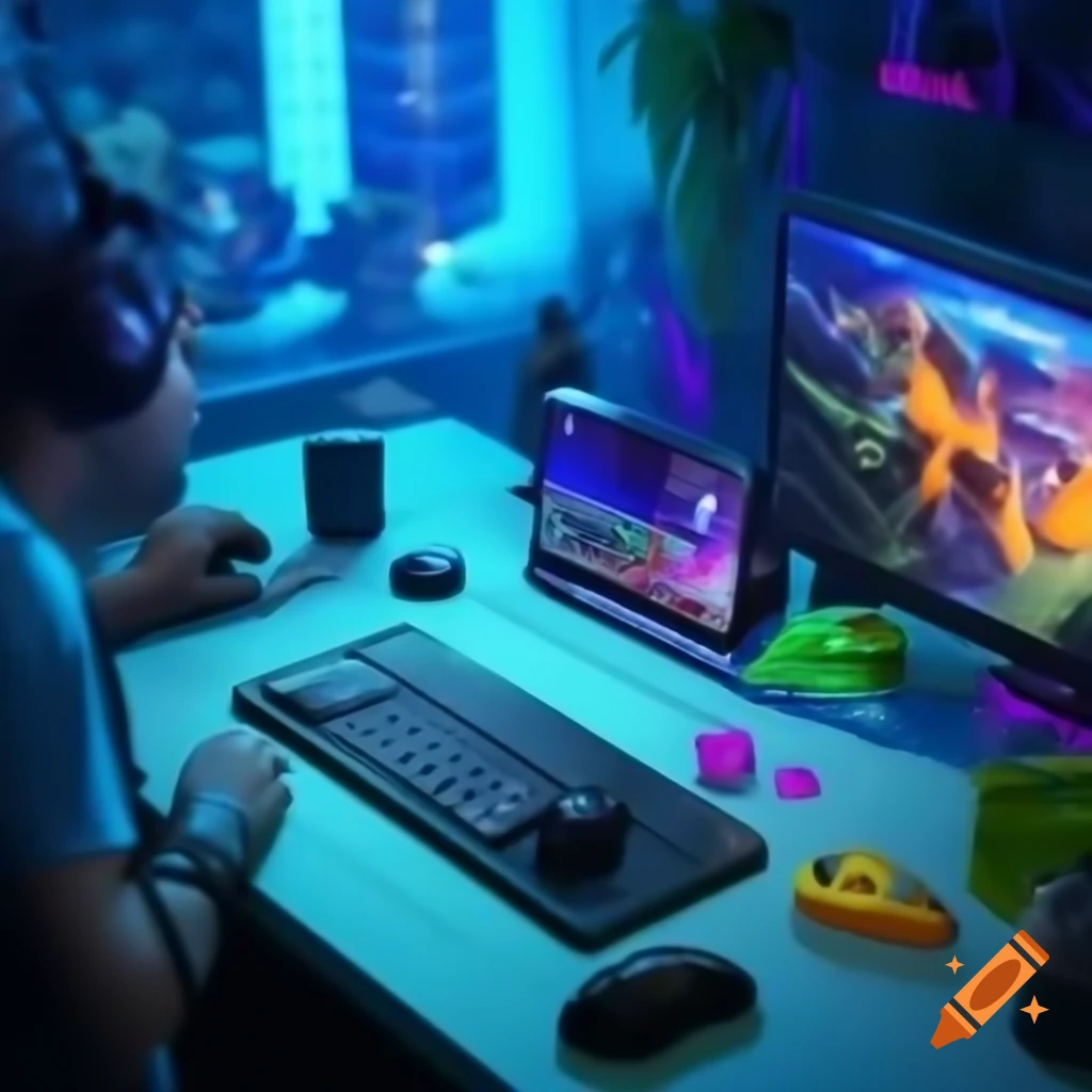 Cyan and light green themed Twitch gameplay background for open world ...