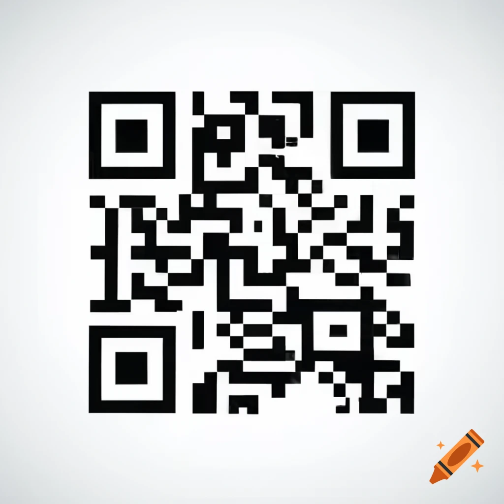 Black and white QR code design on Craiyon