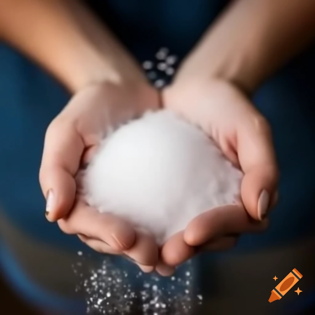 Hands offering a handful of salt on Craiyon