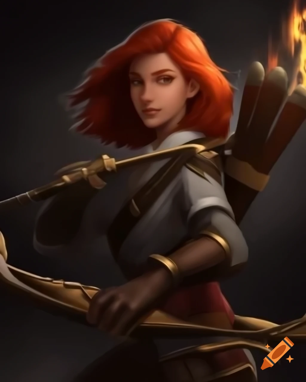 Young female ranger mage with red hair, cheerful personality, eager for ...