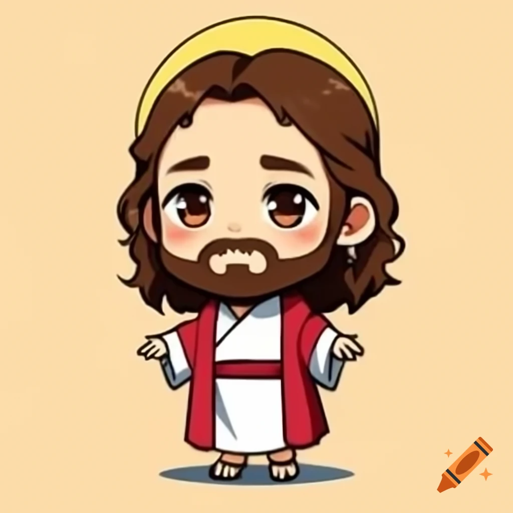 Chibi style anime representation of Jesus on Craiyon