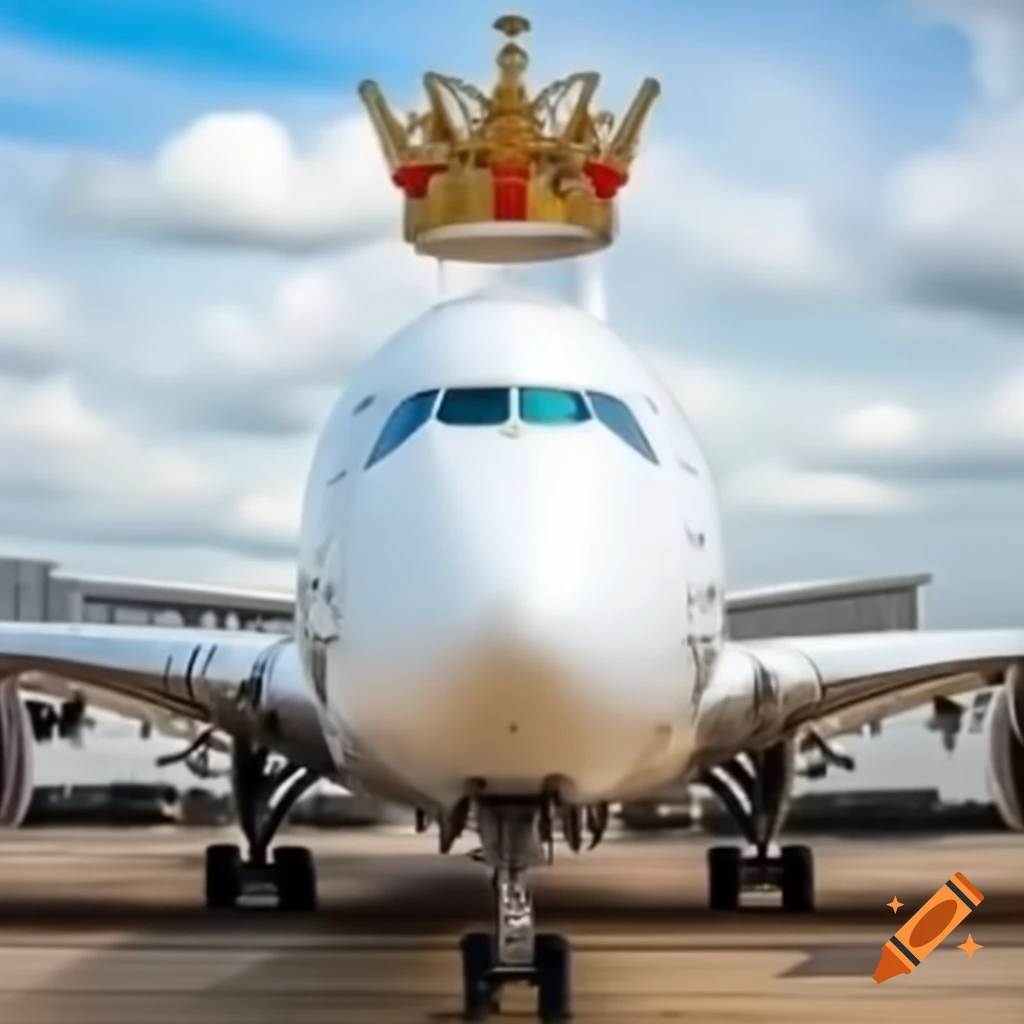 Airbus a380 aircraft with a crown on Craiyon