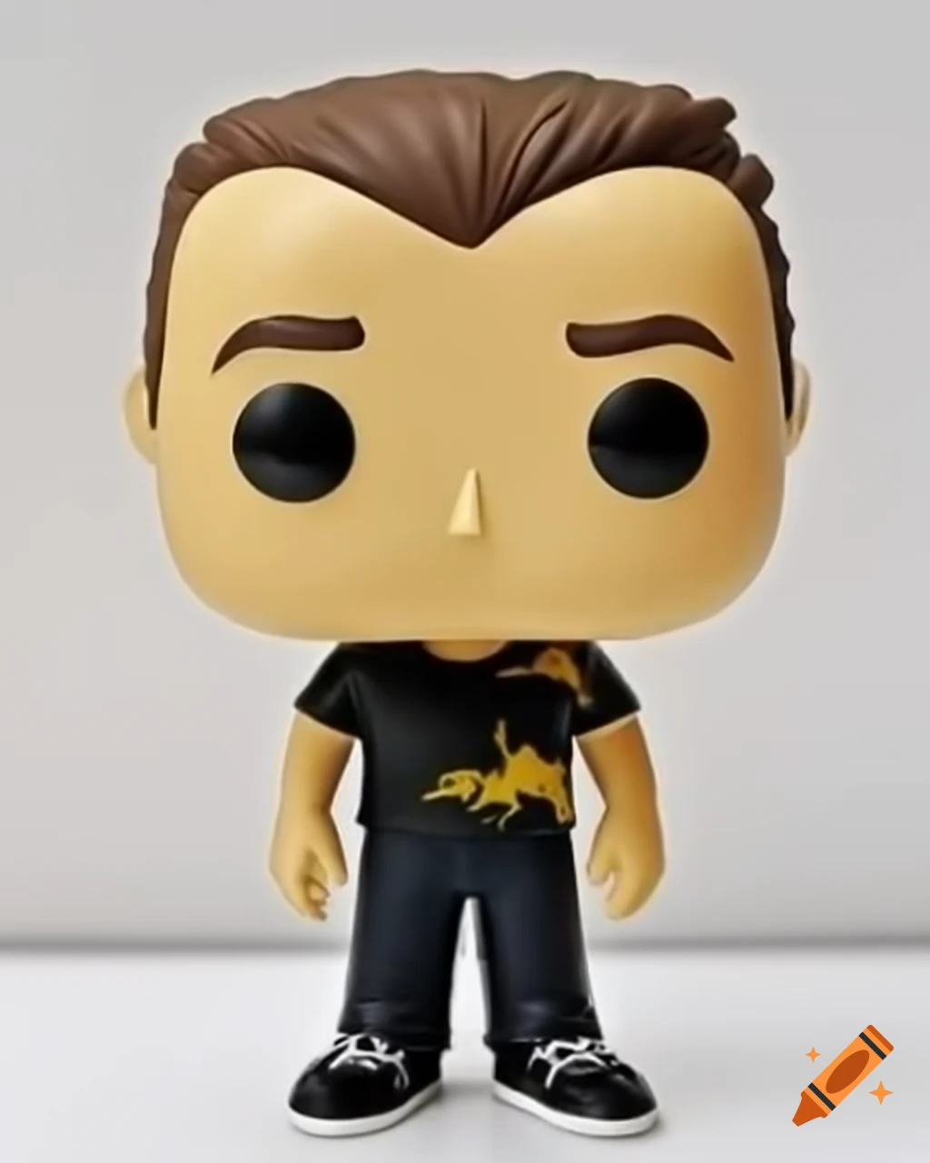 Cute character resembling a Funko Pop figure with short brown hair and ...