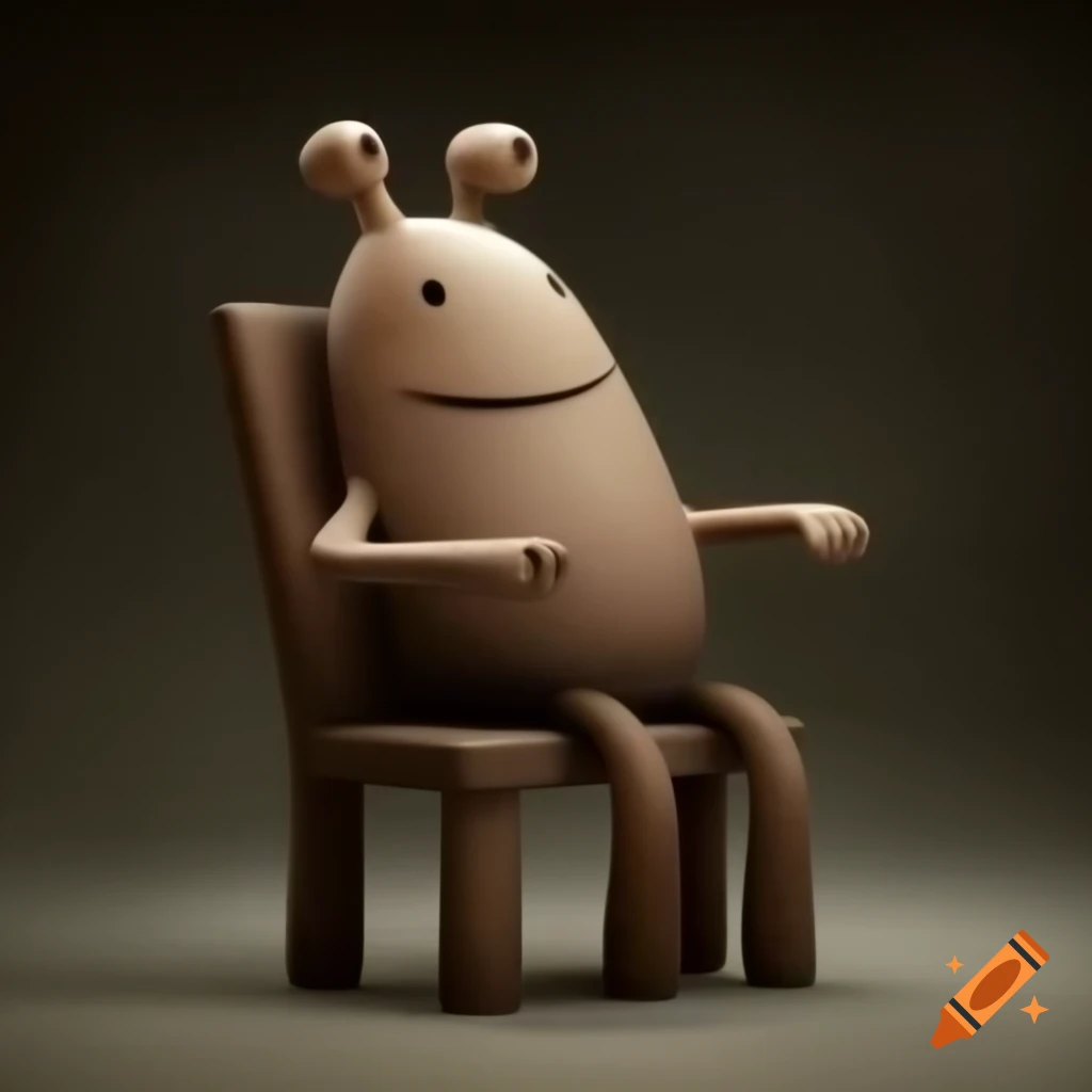 Anthropomorphic chair with a friendly expression on Craiyon