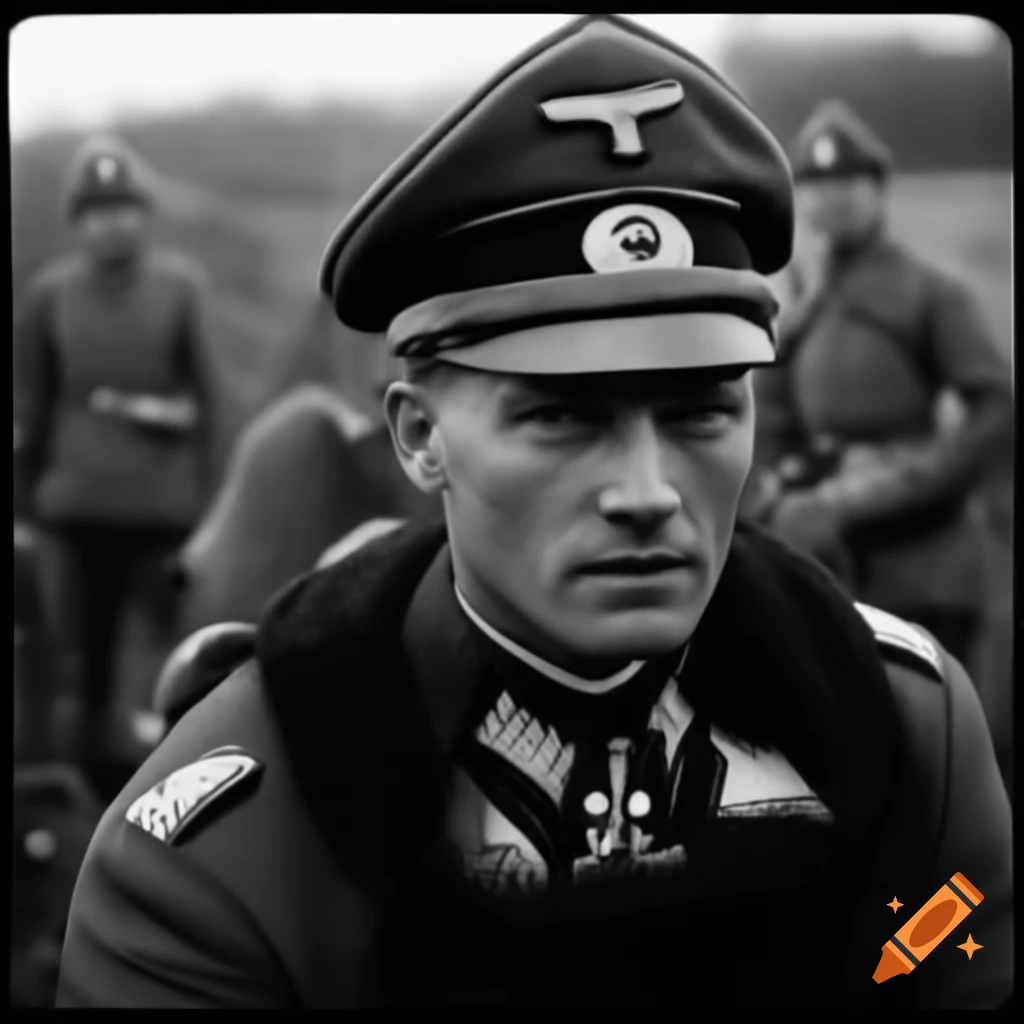 Portrait of Major Hans Reiner, German officer in WWII, highlighting ...