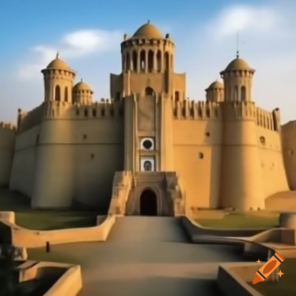 Sand castle 10 meters high and 50 meters wide resembling iranian ...