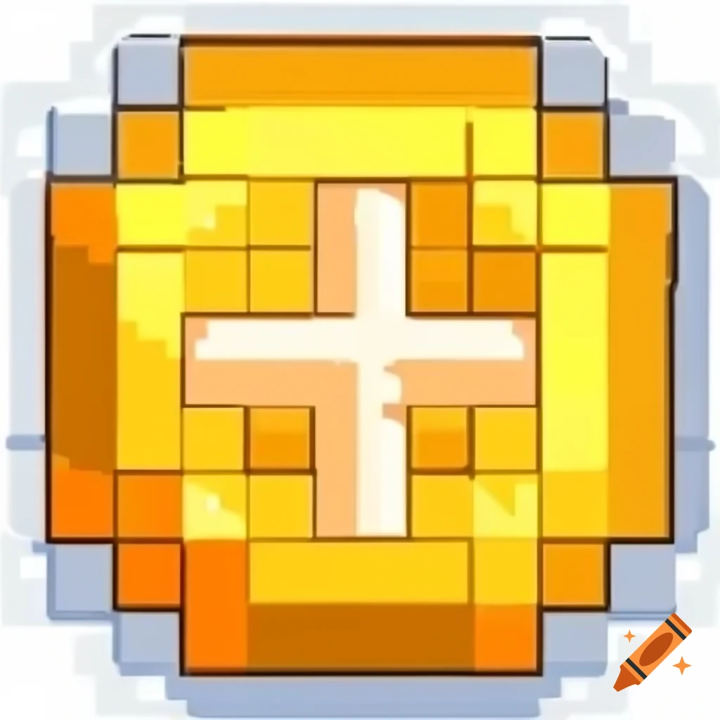 Stylized 4-bit pixelated digital coin on Craiyon