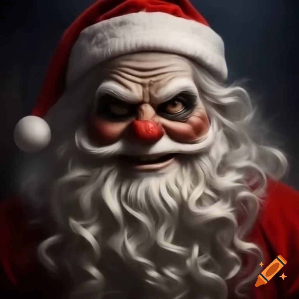 Creepy Santa Cartoon
