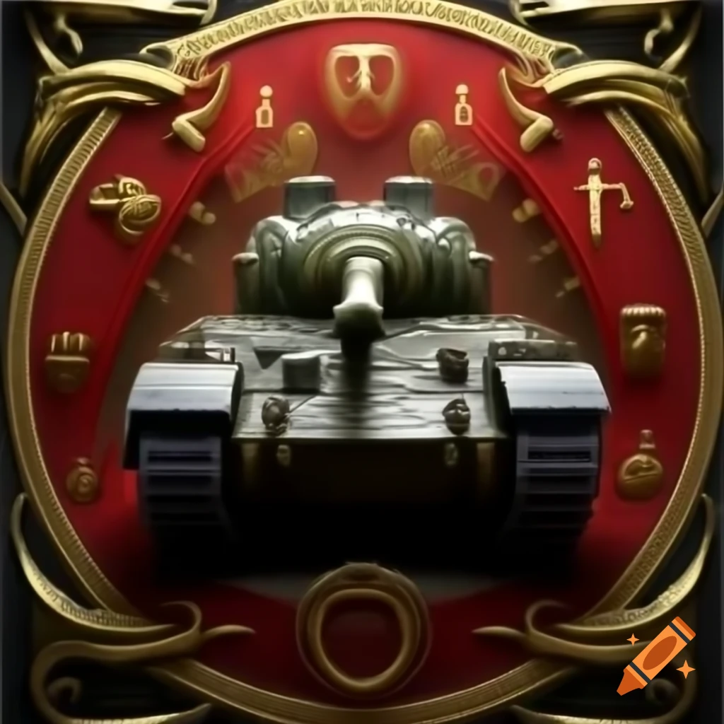 Medieval tank emblem in red and gold inspired by Roman Empire symbols ...