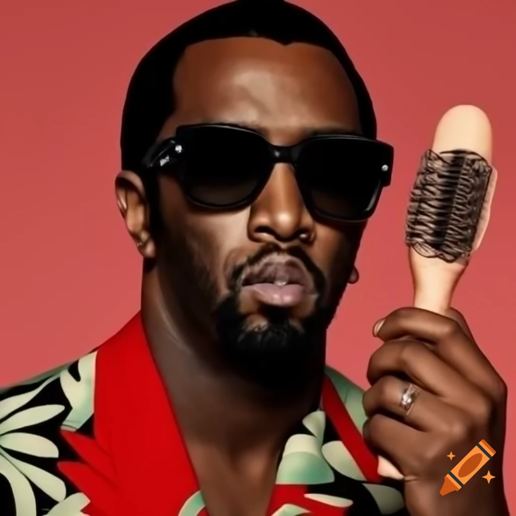 P. Diddy grooming someone's hair in a casual setting on Craiyon