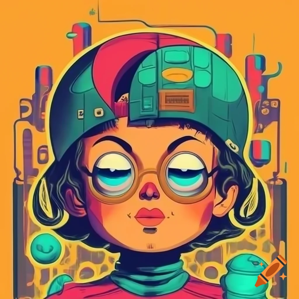 Cartoon art inspired by dub techno music on Craiyon