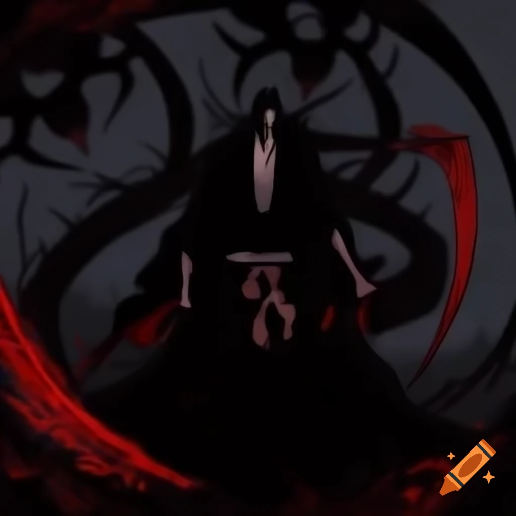 Humanoid character in menacing bankai form with jagged armor and long ...