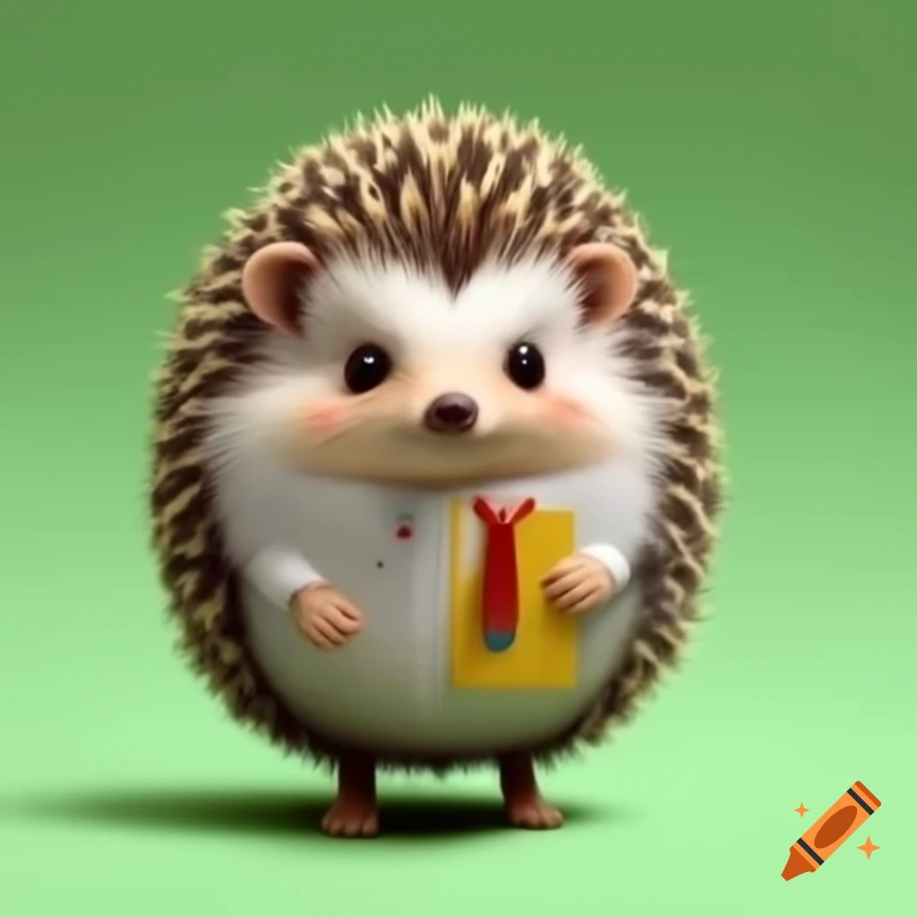 Simplistic profile picture of a cute hedgehog as an investor on Craiyon