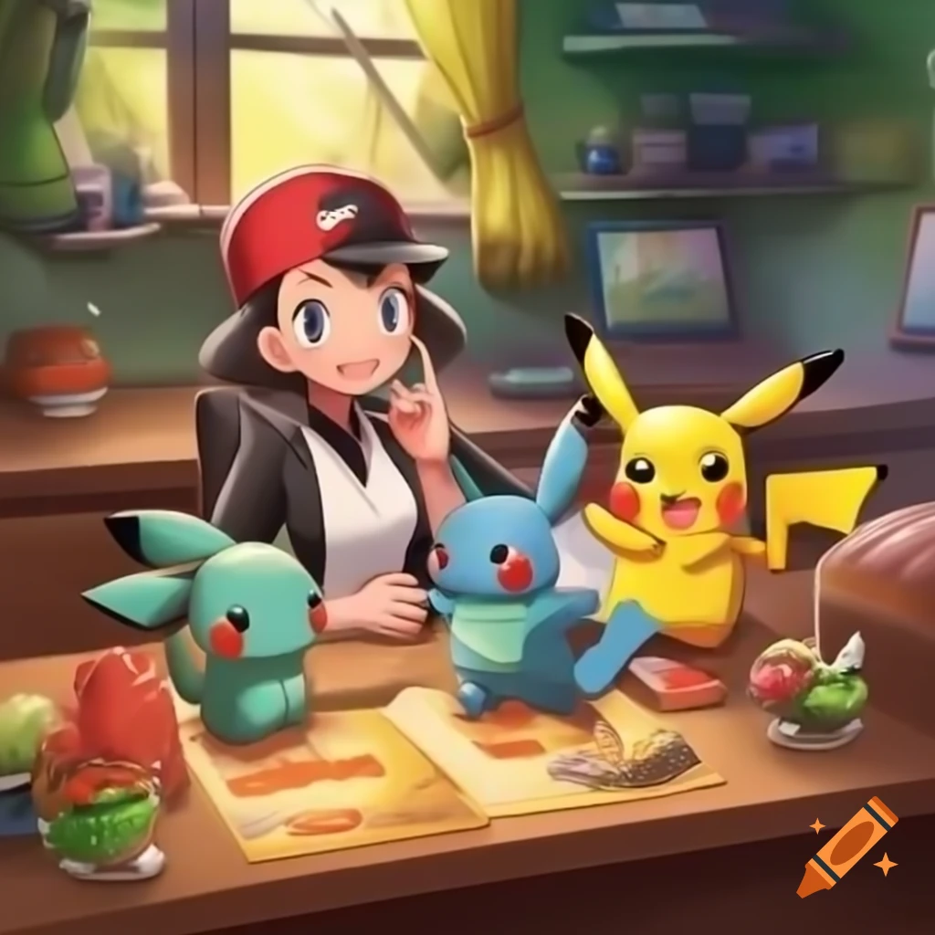 Pokémon etiquette lesson with a teacher on Craiyon